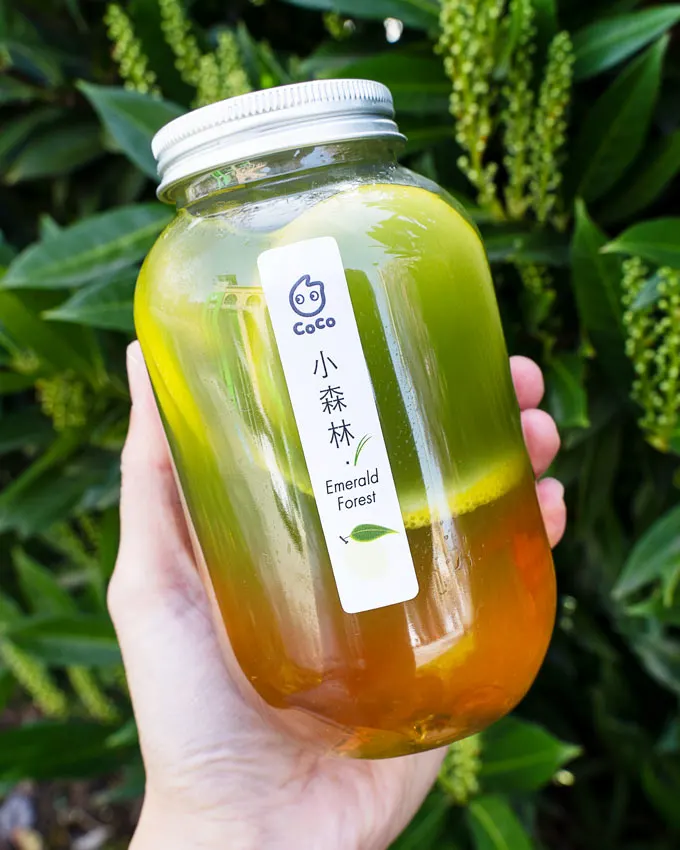 CoCo Emerald Forest featuring green tea, lemon, barley leaf