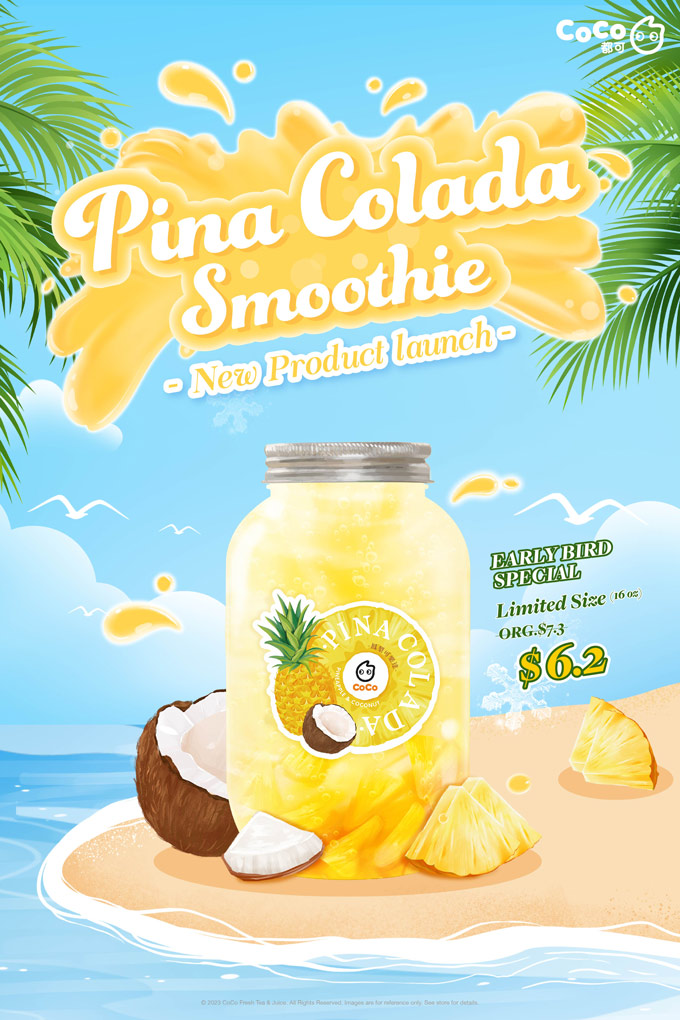 CoCo Tea YVR NEW Summer Drink Inspired By Classic Cocktail, Piña Colada