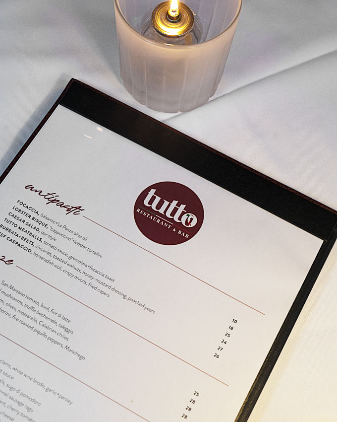 Tutto Restaurant: New Executive Chef & New Menu